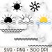 Sun and Waves SVG, Sunset SVG, Sun PNG, Waves Svg, Sunrise, Minimalist ...