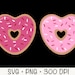 Heart Donuts SVG, Heart-shaped Donuts Clipart, Pink Donuts, PNG ...