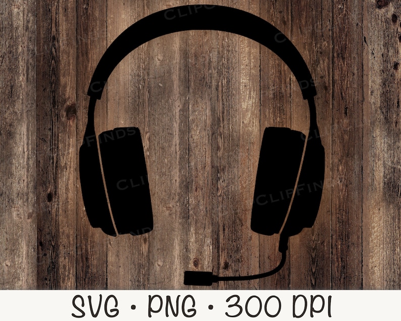 Gaming Headset Earphones SVG Vector Cut File and PNG - Etsy