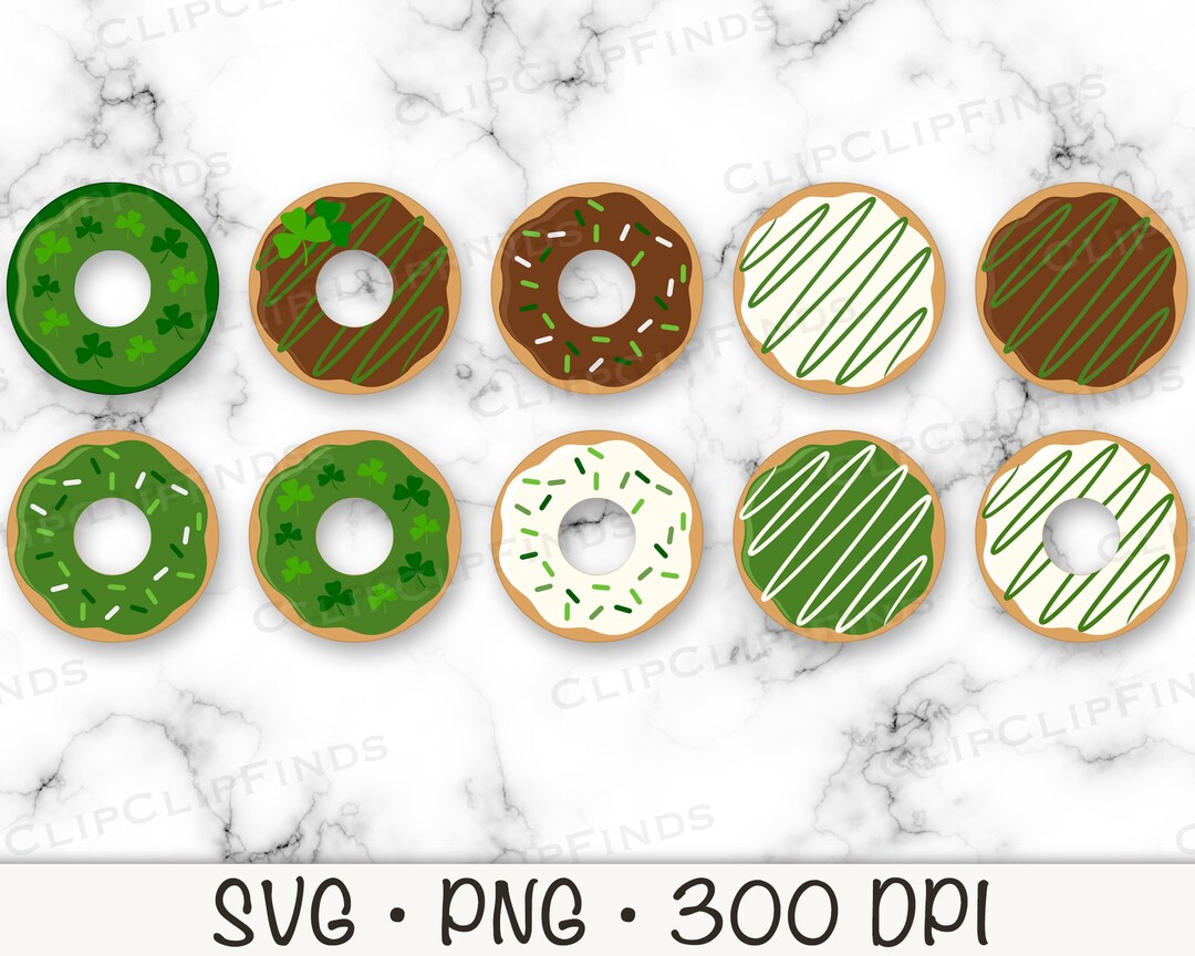 St. Patrick's Day Donut SVG, Green Donut, Vector Cut File and PNG ...