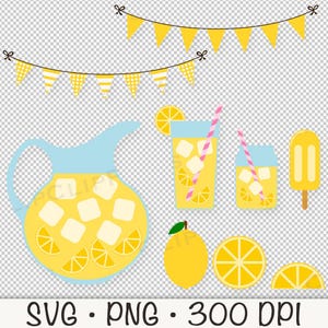 Lemonade Clip Art, Lemonade Bundle Pack, Lemon, SVG, PNG, Clip Art ...