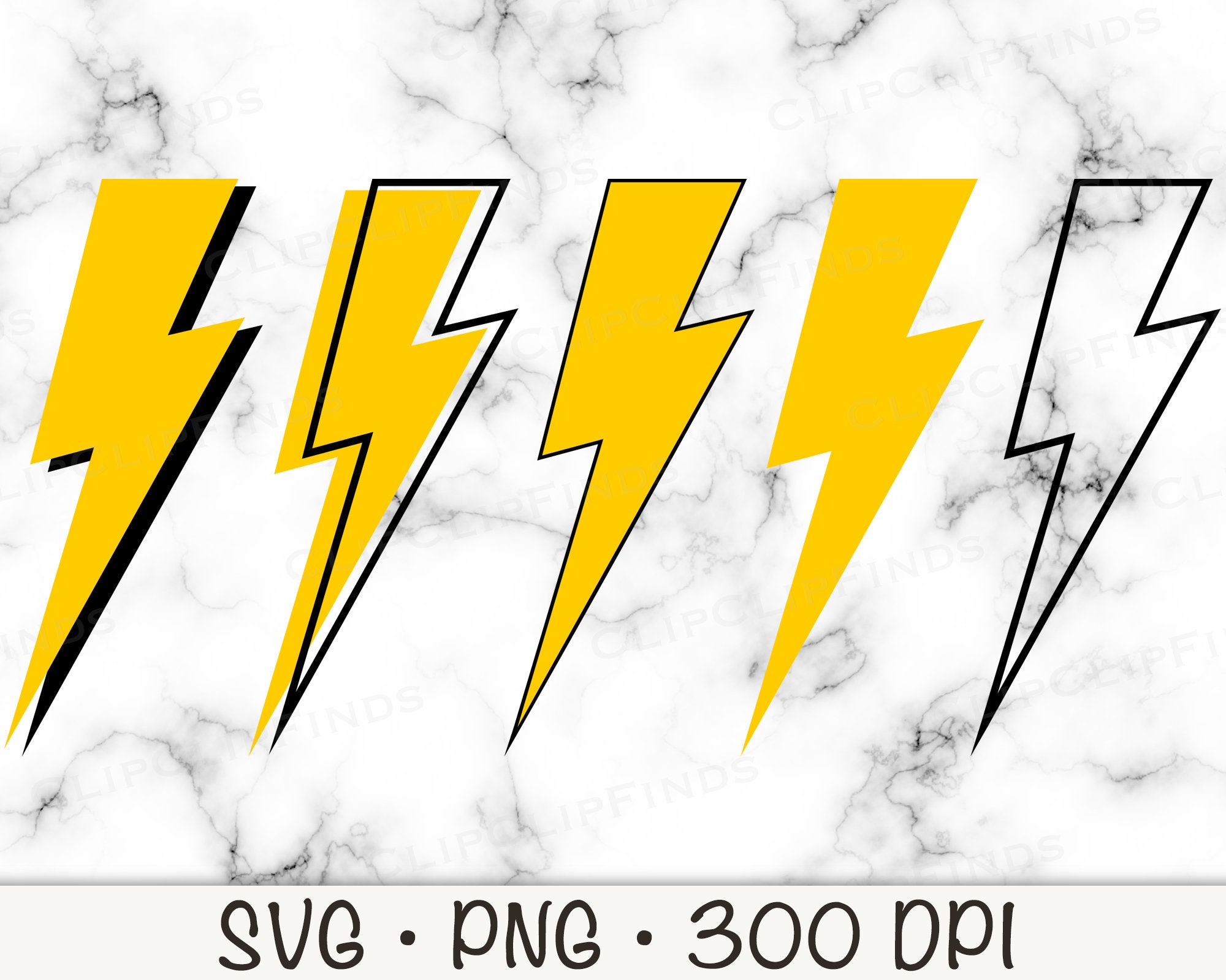 Lightning Bolt SVG: Thunder Outline Clipart (digital Download) - Etsy