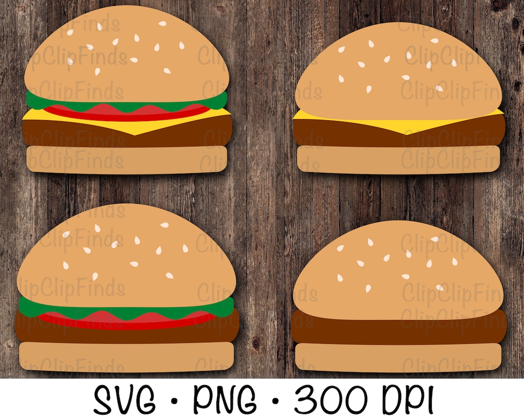Hamburger SVG, Burgers Clipart, Plain Hamburger, Cheeseburger, No ...
