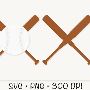 Crossed Bat With Baseball SVG Bat SVG Baseball Bat PNG - Etsy