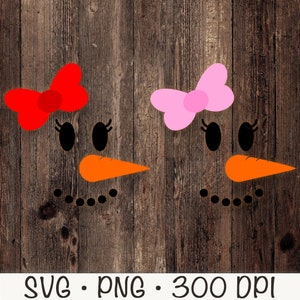 Snowgirl Face With Bow and Lashes, SVG Vector Cut File and PNG ...