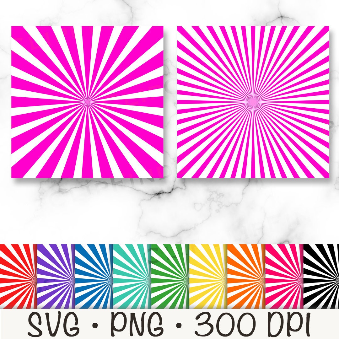 Starburst Digital Paper SVG, PNG, Sunburst Background Bundle, Colorful ...
