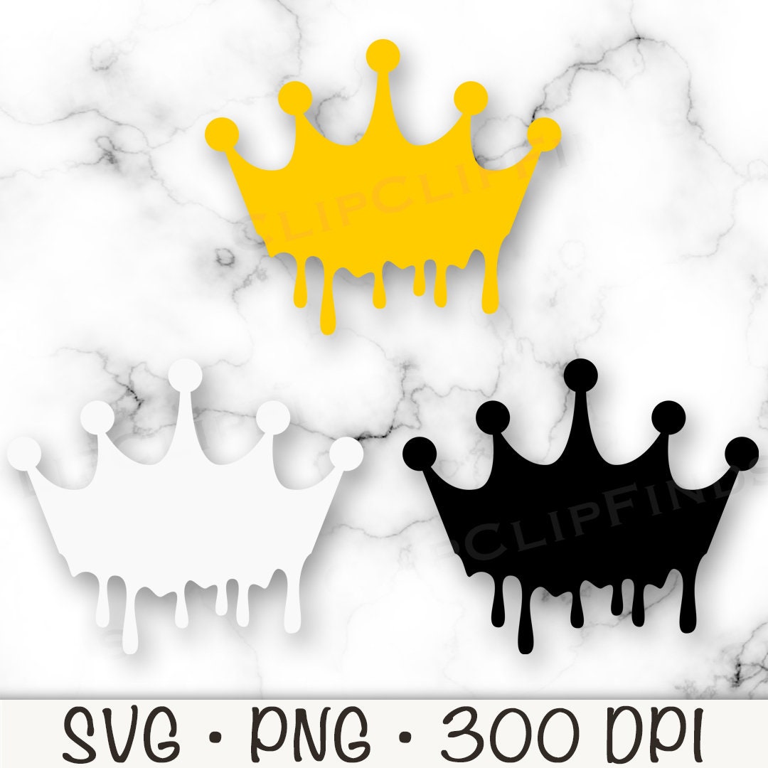 Dripping Crown SVG Vector Cut File and PNG Transparent Background Clip ...