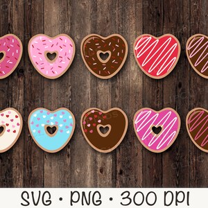Heart Donuts SVG Heart Donuts PNG Clipart Heart Donuts - Etsy