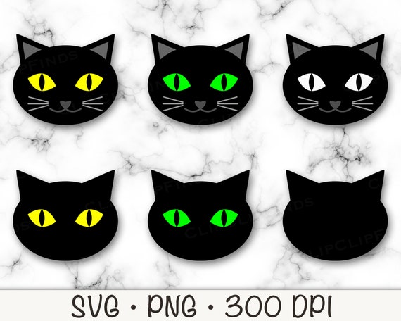 Halloween Black Cat Face Clipart