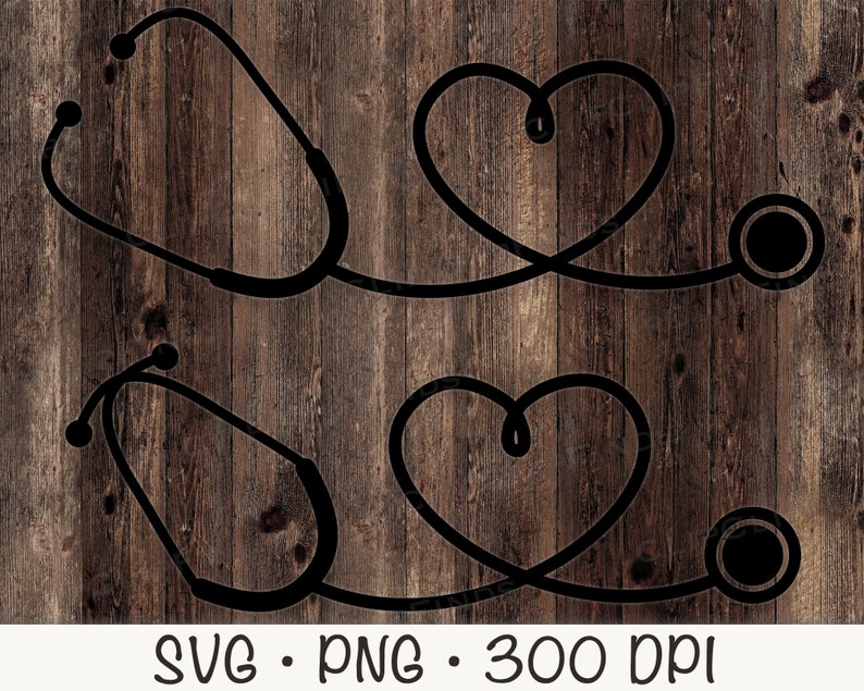 Stethoscope Heart SVG: Nurse Doctor Medical Clip Art (digital Download ...