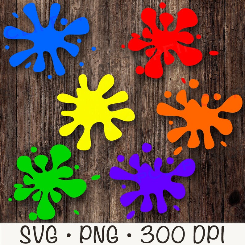 Paint Splatter SVG, Paint Splats PNG, Ink Splatter Clipart, Colorful ...