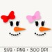 Snowgirl Face With Bow and Lashes, SVG Vector Cut File and PNG ...