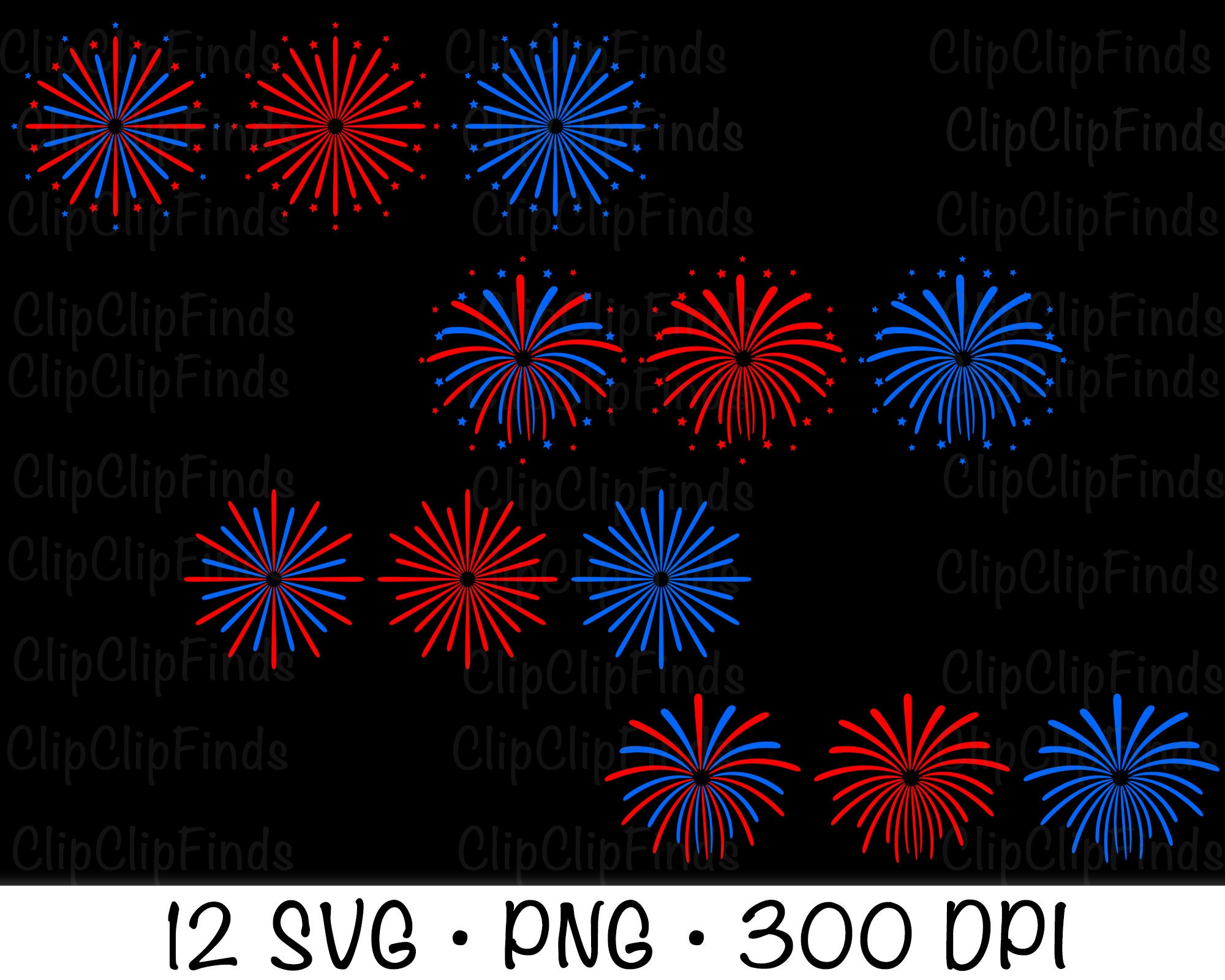 4th of July Fireworks Bundle Firecrackers SVG Vector Cut - Etsy