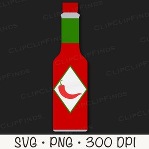 Hot Sauce SVG, Hot Sauce Clip Art, Hot Sauce PNG, Instant Digital ...