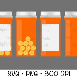 Medicine Bottle Bundle Prescription Bottle SVG PNG - Etsy