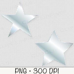 Silver Star Clipart, Silver Star PNG, Silver Star Overlay, Digital ...