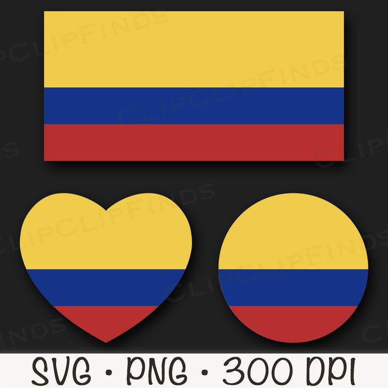 Colombian Flag SVG, Colombian Flag Heart SVG, Colombian Flag Circle ...
