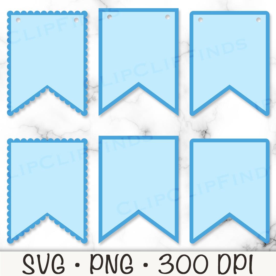 Scalloped Bunting SVG, Bunting Banner SVG, Garland PNG, Double Layered ...