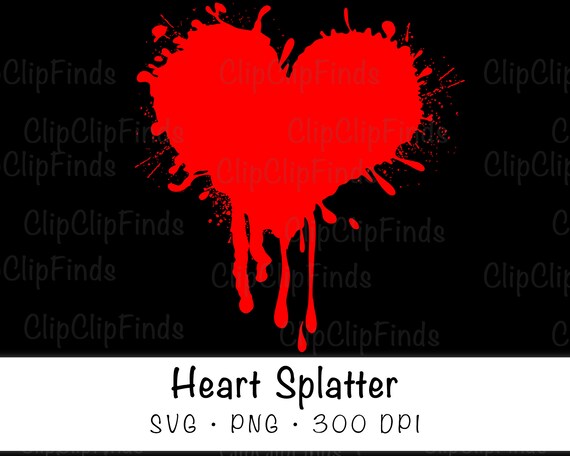 Bleeding Heart Splatter SVG Vector File and PNG Transparent - Etsy