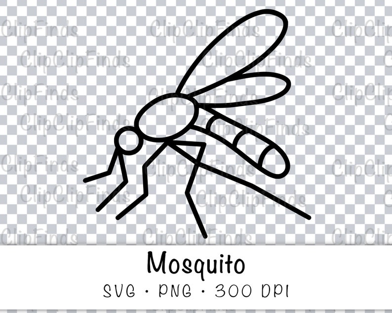 Mosquito SVG Vector Cut File and PNG Transparent Background - Etsy