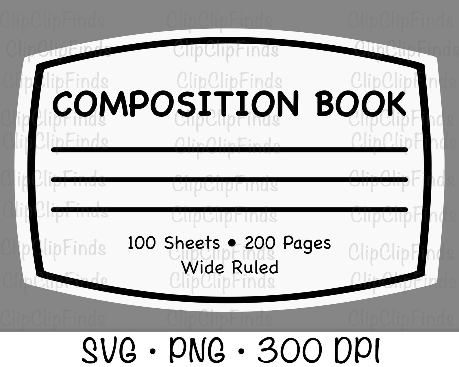Composition Notebook Label SVG PNG Instant Digital Download - Etsy