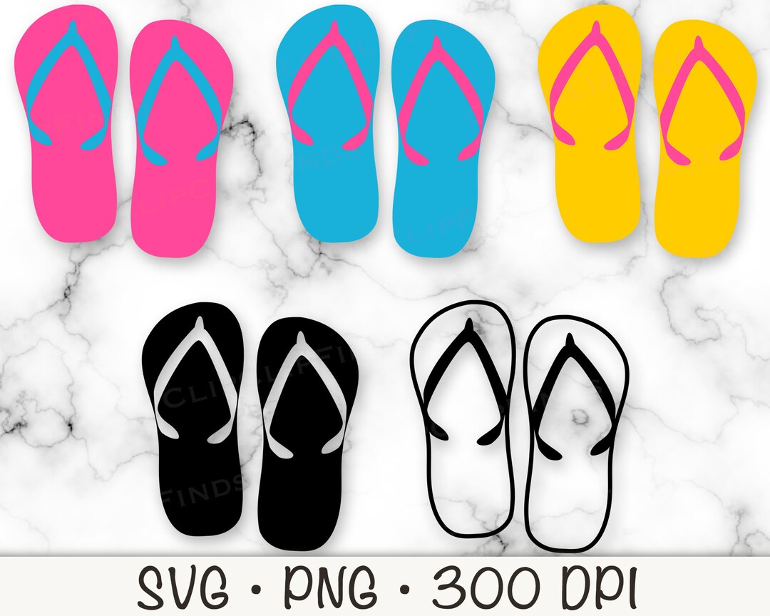 Flip Flop SVG, Sandals Outline, Flip Flip Clipart, Flip Flop Vector Cut ...