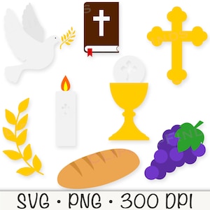 First Communion Bundle, SVG PNG, Instant Digital Download - Etsy