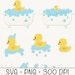 Rubber Ducky SVG, Rubber Duck in a Tub, Bubble Bath, Baby Duck PNG ...