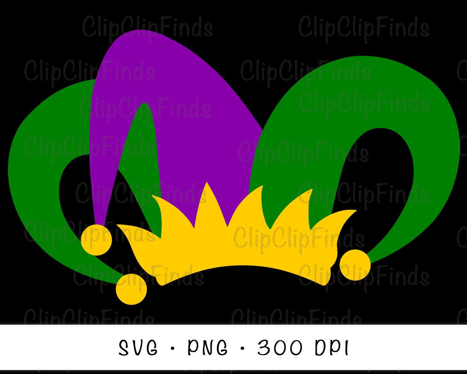 Mardi Gras Jester Hat SVG Vector Cut File and PNG Transparent | Etsy