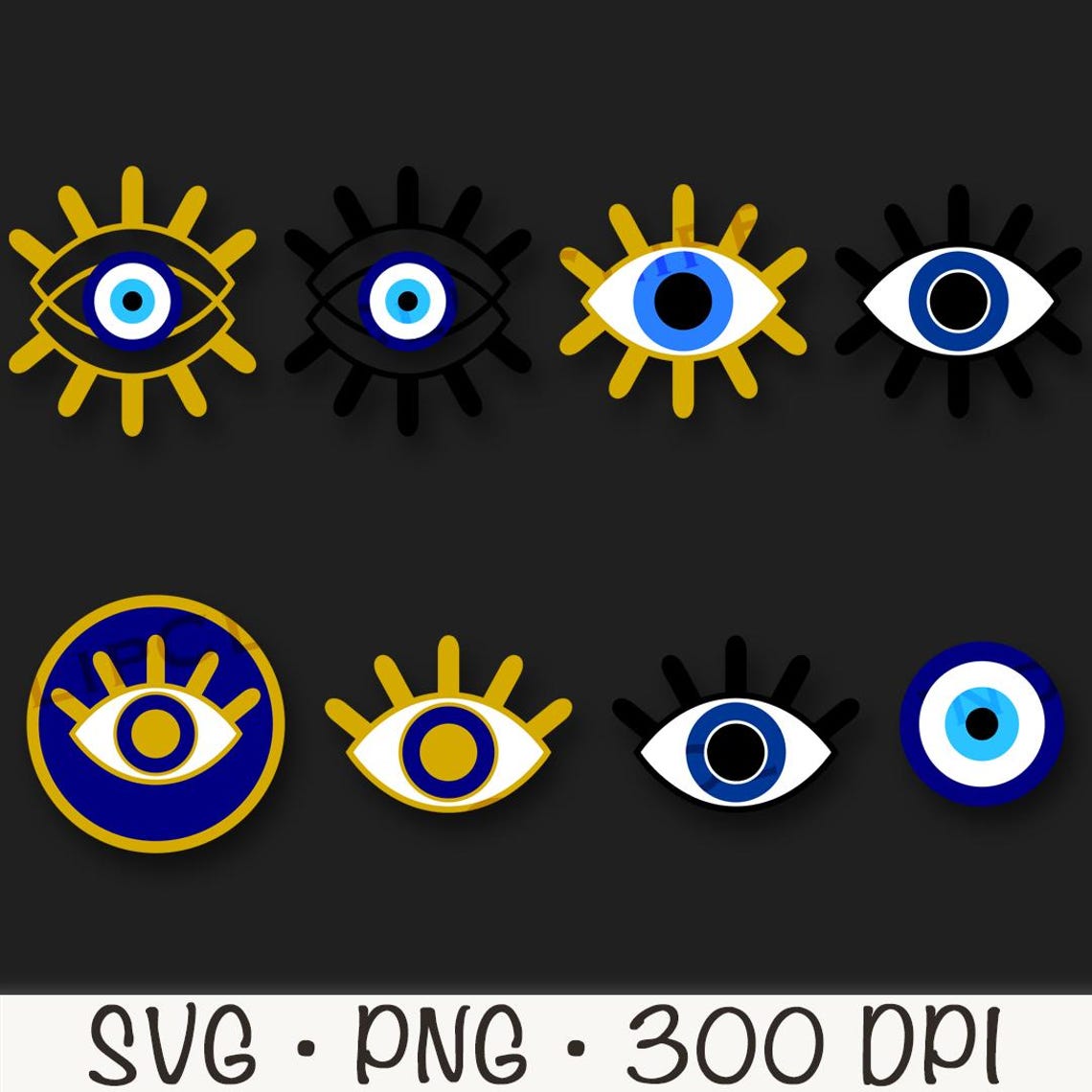 Evil Eye SVG Bundle: Lashes, Thick Outline Clipart (digital Download ...