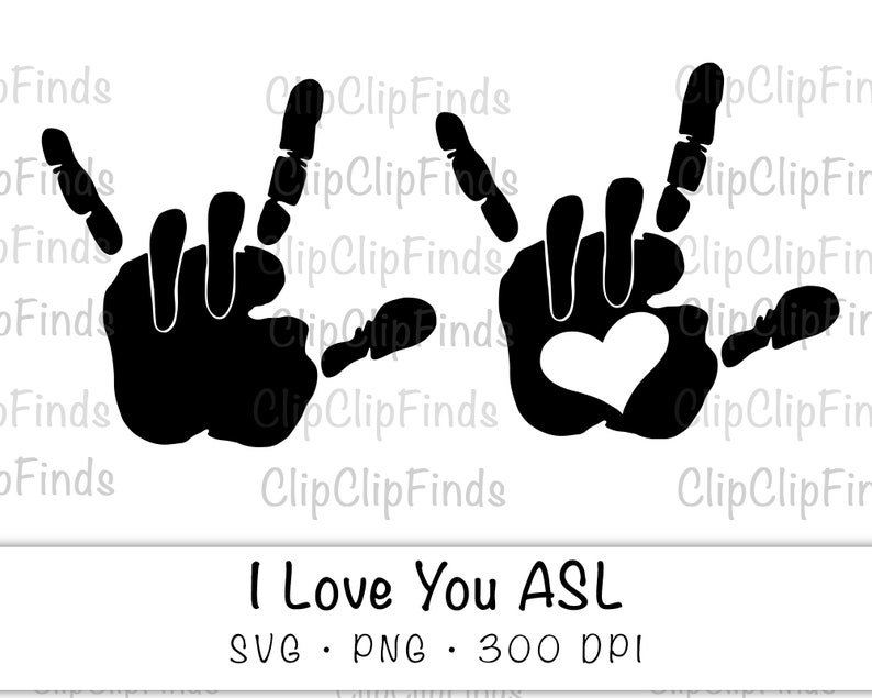 I Love You ASL SVG Vector Cut File and PNG Transparent | Etsy