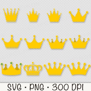 Crown SVG, Crown Bundle Pack PNG, Royal Crown, King, Queen, Princess ...