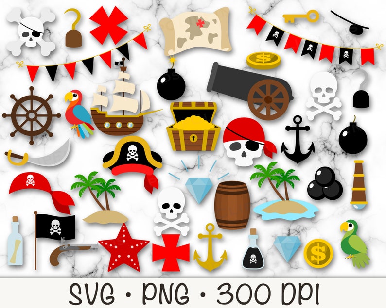 Pirate Clip Art, Pirate SVG, Pirate PNG, Cute Pirate Clip Art, Instant ...