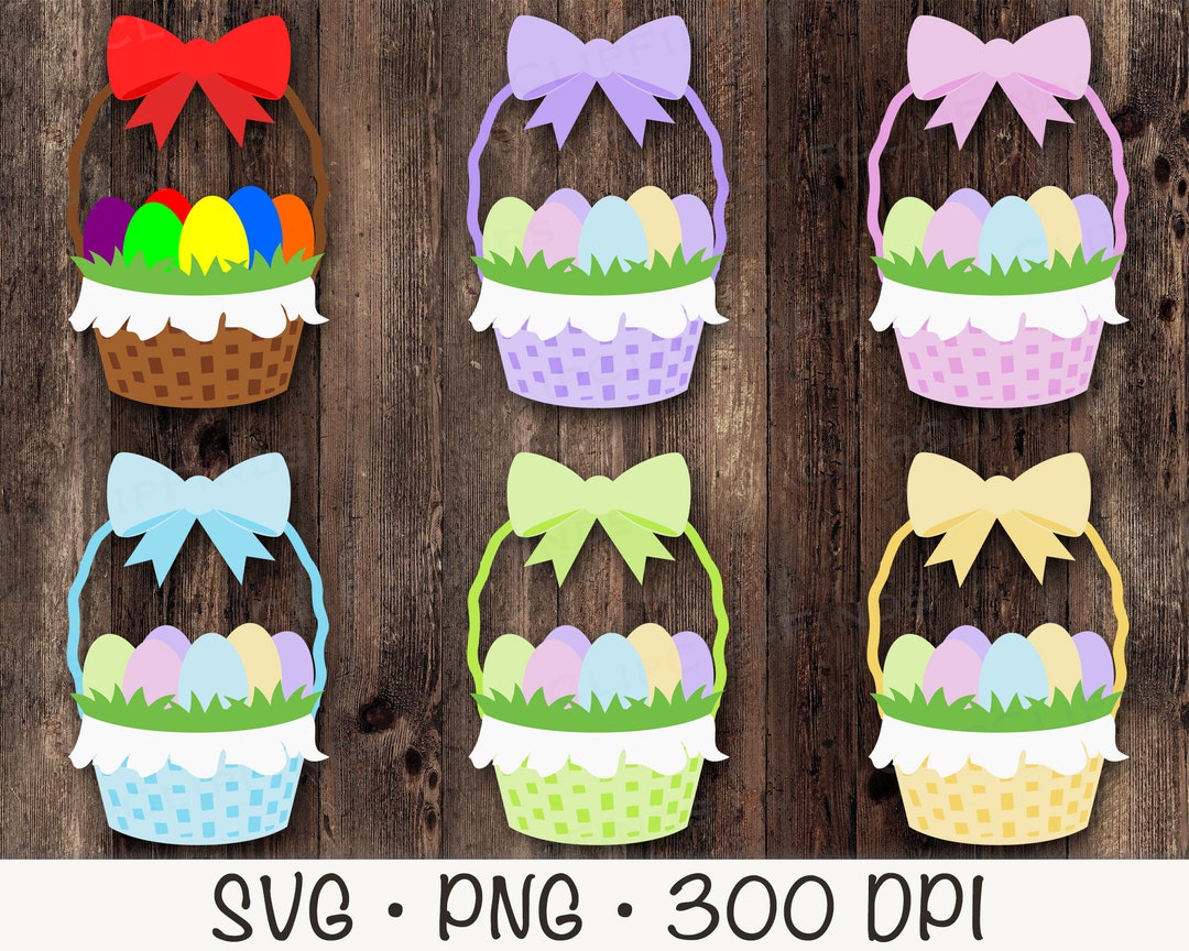 Easter Basket SVG, Easter Basket PNG, Easter Basket Clipart, Pastel ...