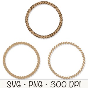 Circle Rope Frame SVG, Round Circle Border SVG, Nautical Frame PNG ...