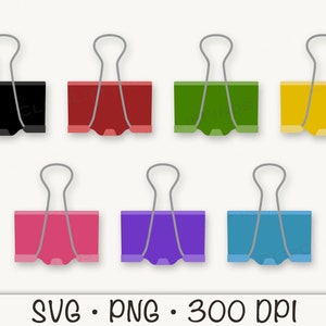 Binder Clips Clipart, SVG, PNG, School Supplies, Teacher, Student ...