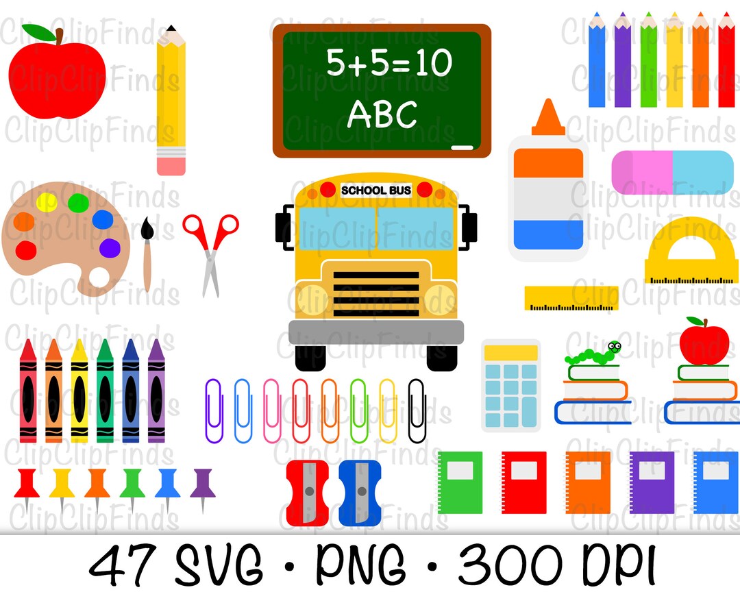 School SVG Bundle Back to School Clip Art Teacher Student - Etsy UK