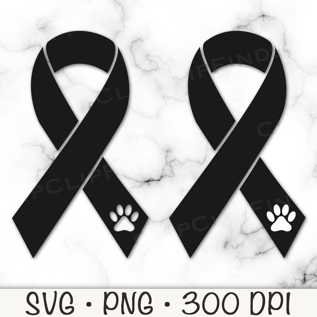 Pet Awareness Ribbon SVG, RIP Ribbon, Dog Paw, PNG, Digital Download - Etsy