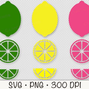 Lemon SVG, Lime SVG, Pink Lemon, Bundle Pack, Icon Symbol, Vector Cut ...
