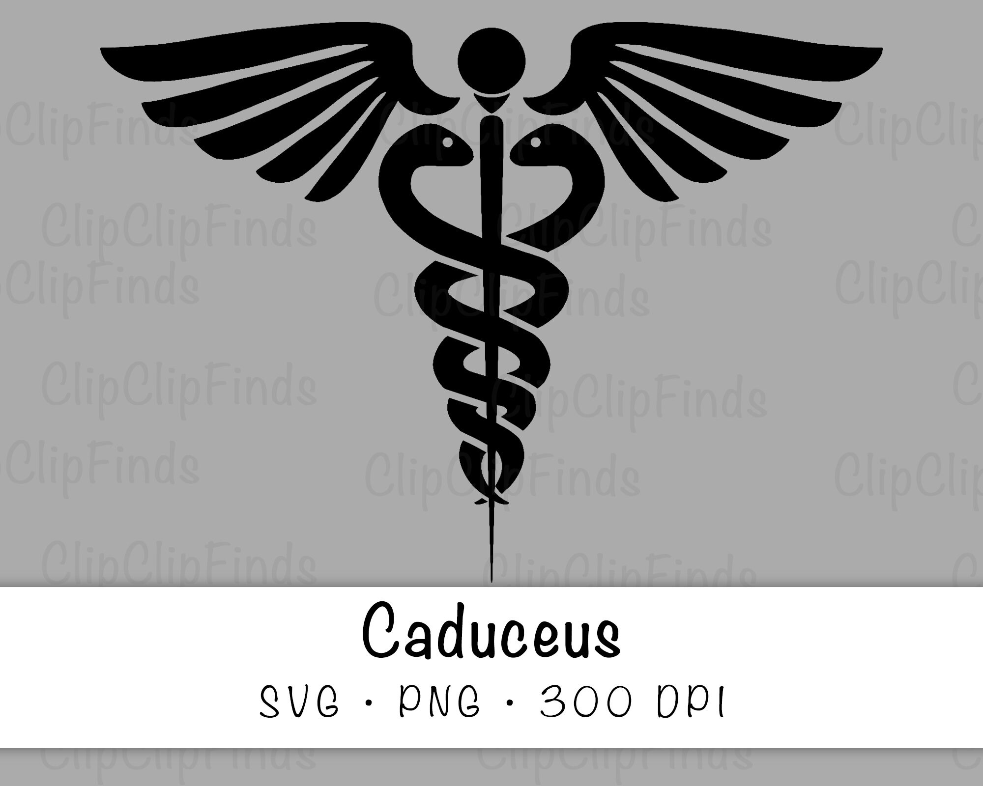 Medical Symbol Caduceus SVG Cut Vector File and PNG - Etsy