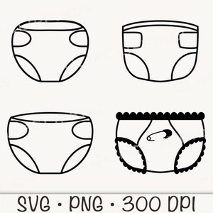 Diaper Outline SVG, Diaper PNG, Diaper Clipart, Baby Diaper Graphics ...
