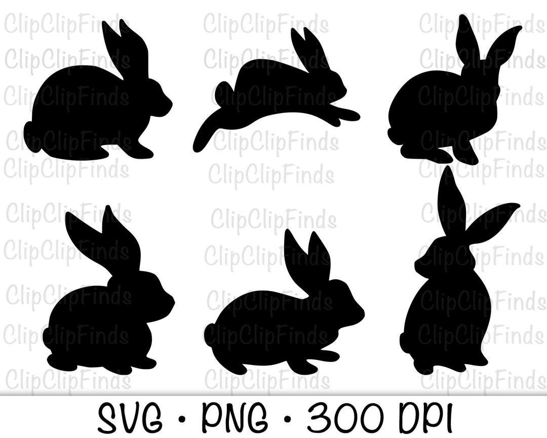 Conejo SVG, Silueta de conejo, Pascua SVG, Conejo PNG, Conejo Clipart ...