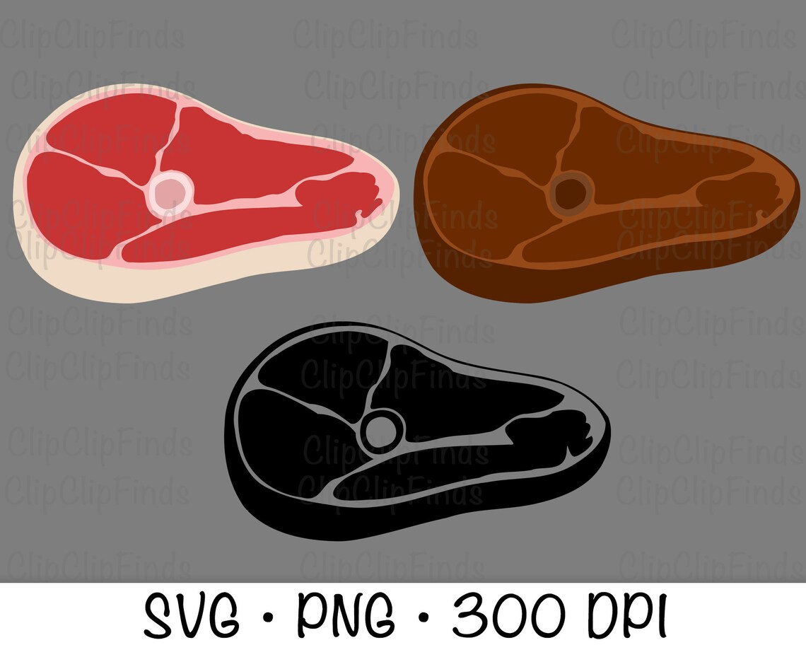 Steak Raw Steak Cooked Steak Meat SVG Vector Cut File and - Etsy