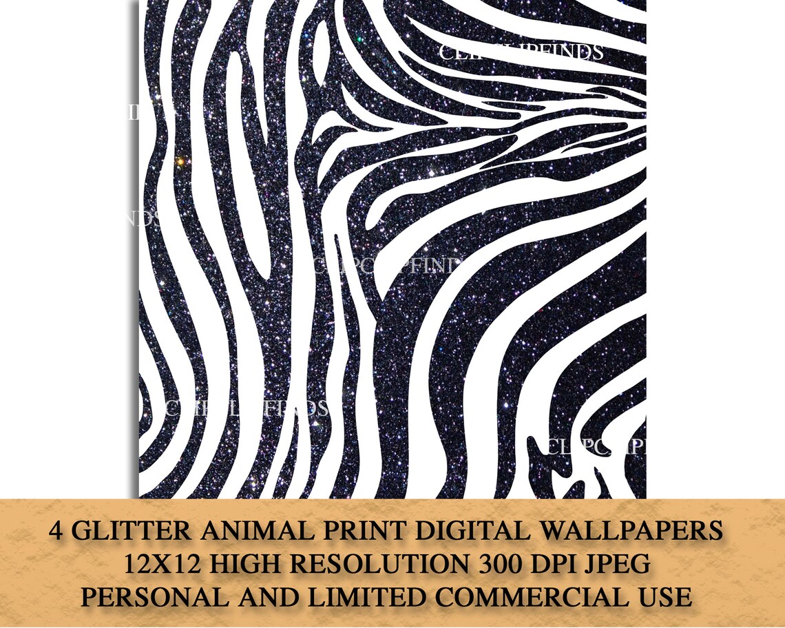 Animal Print Glitter Digital Wallpaper for Personal and - Etsy