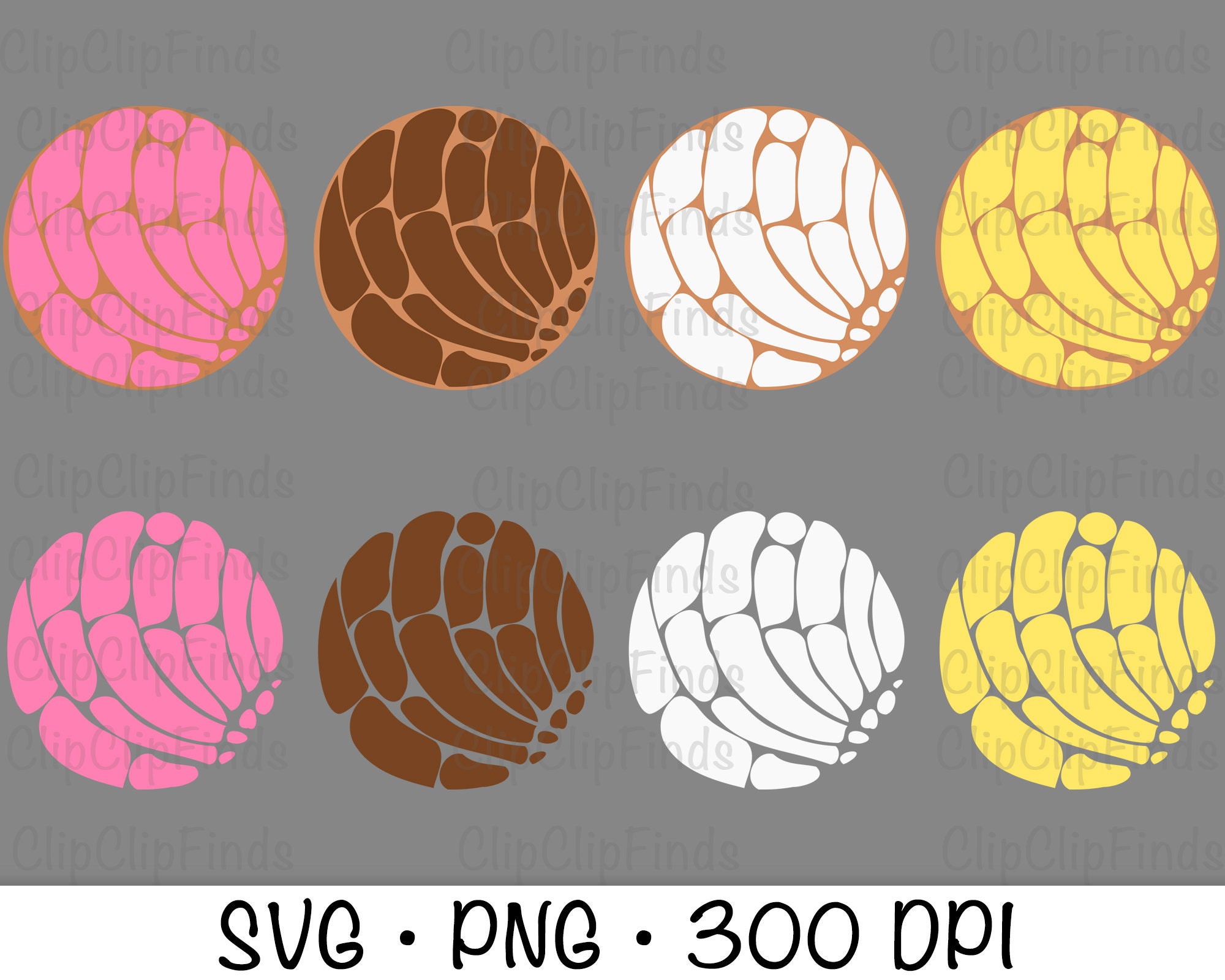 Concha Pan Dulce Mexican Sweet Bread SVG Vector Cut File and - Etsy ...