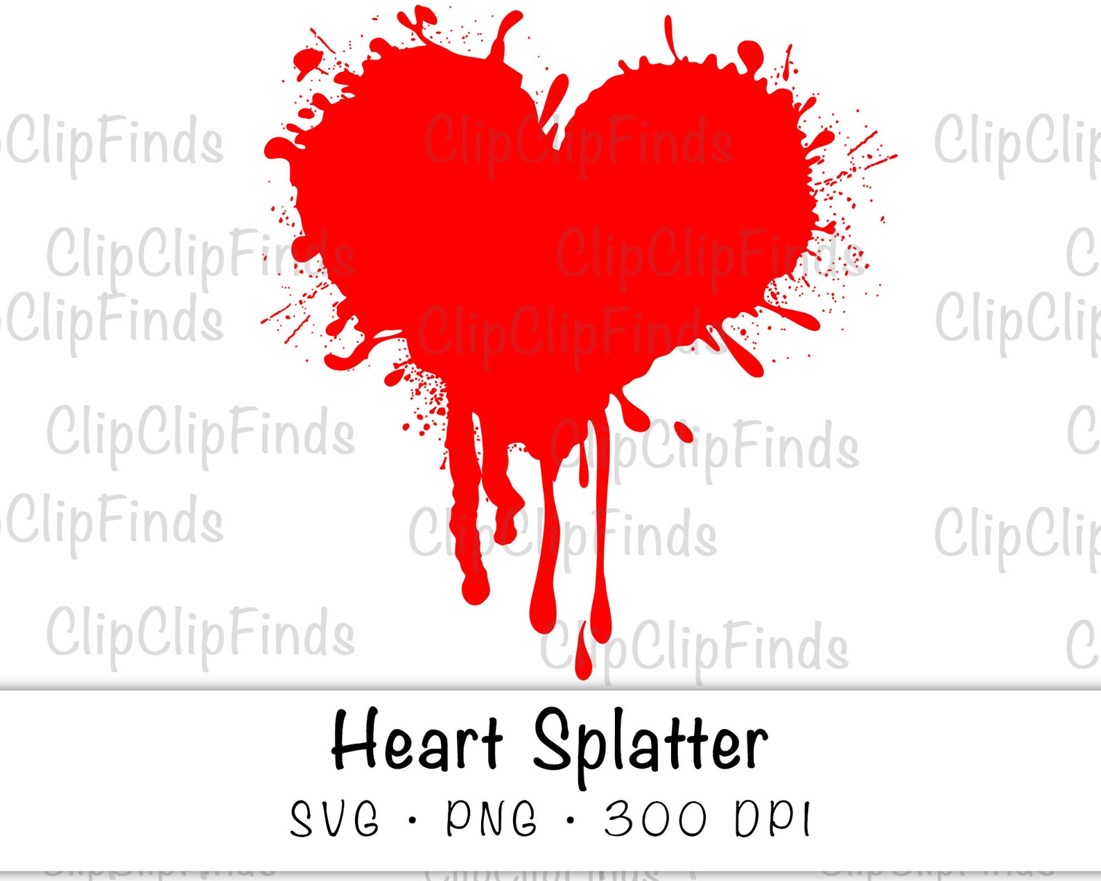 Bleeding Heart Splatter SVG Vector File and PNG Transparent - Etsy Denmark