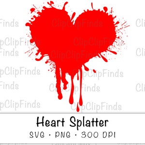Bleeding Heart Splatter SVG Vector File and PNG Transparent - Etsy