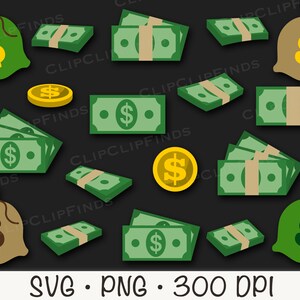 Money SVG, Money Clipart, Money PNG, Bag of Money, Gold Coin, Dollar ...