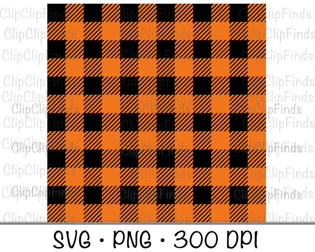 Orange Buffalo Plaid Pattern, Seamless Buffalo Plaid Digital Wallpaper ...