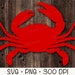 Crab SVG Vector Cut File and PNG Transparent Background - Etsy